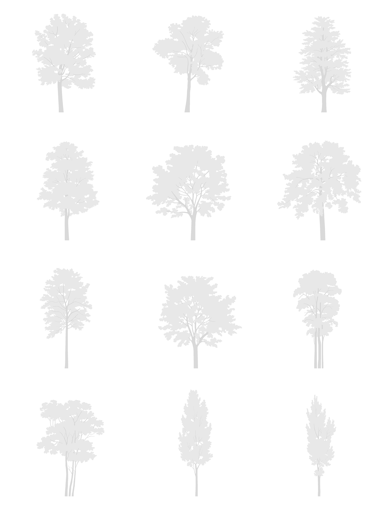 DWG Vectorial 2 - Medium Trees – Cutout|trees
