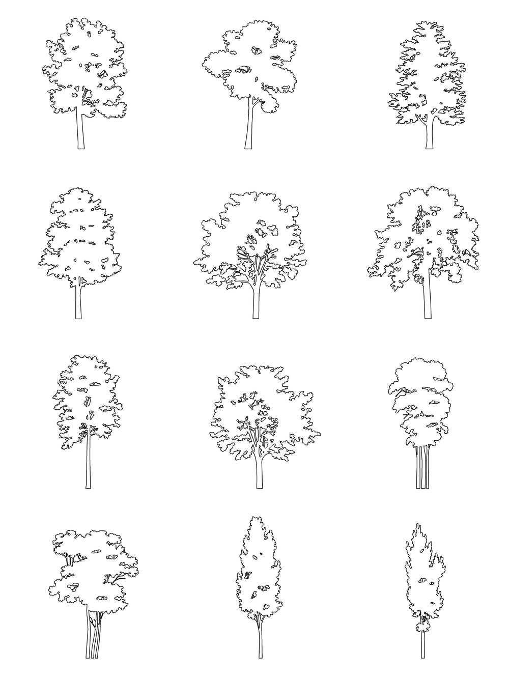 DWG Vectorial 2 - Medium Trees – Cutout|trees